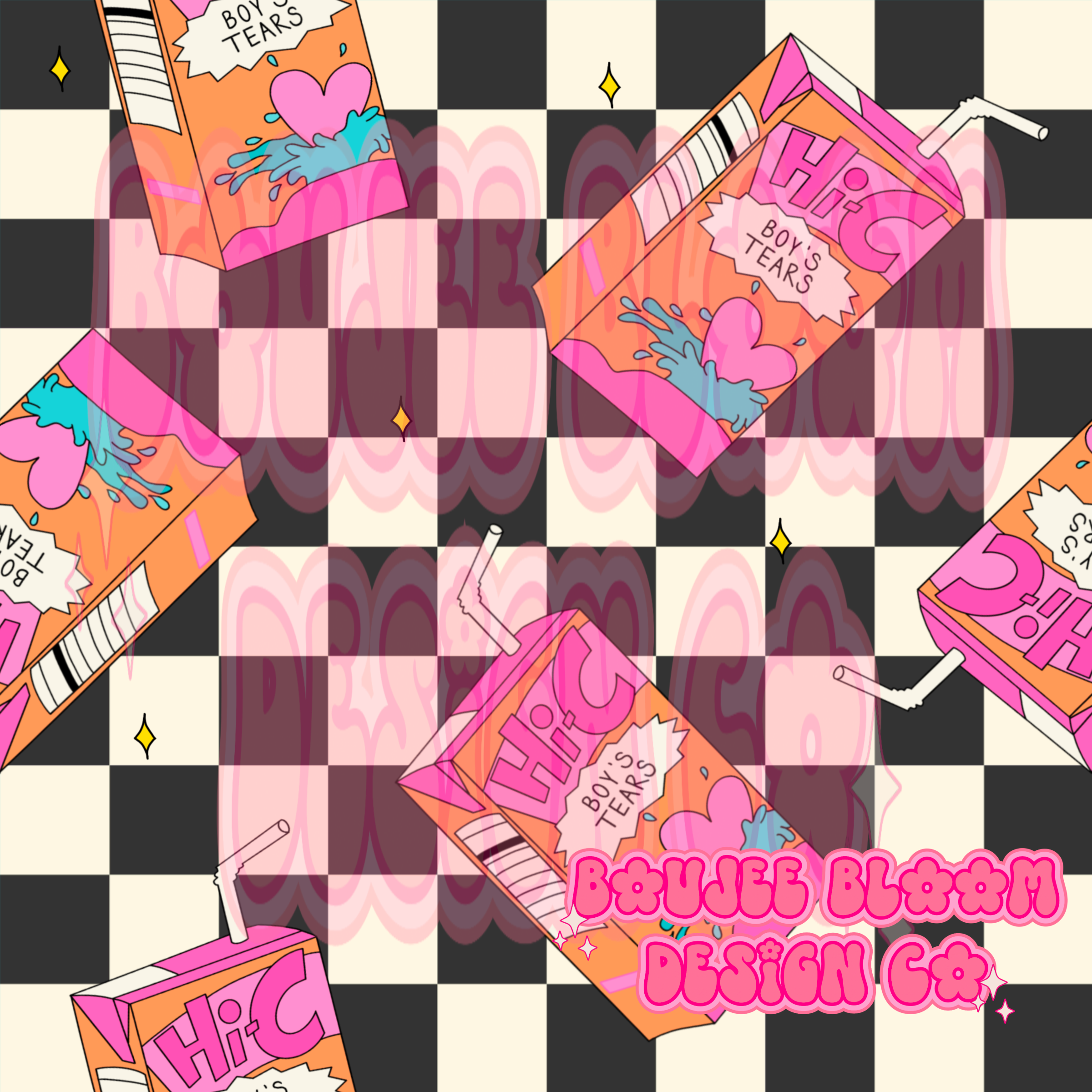 Boys tears juice box checker seamless – Boujee Bloom Design Co.