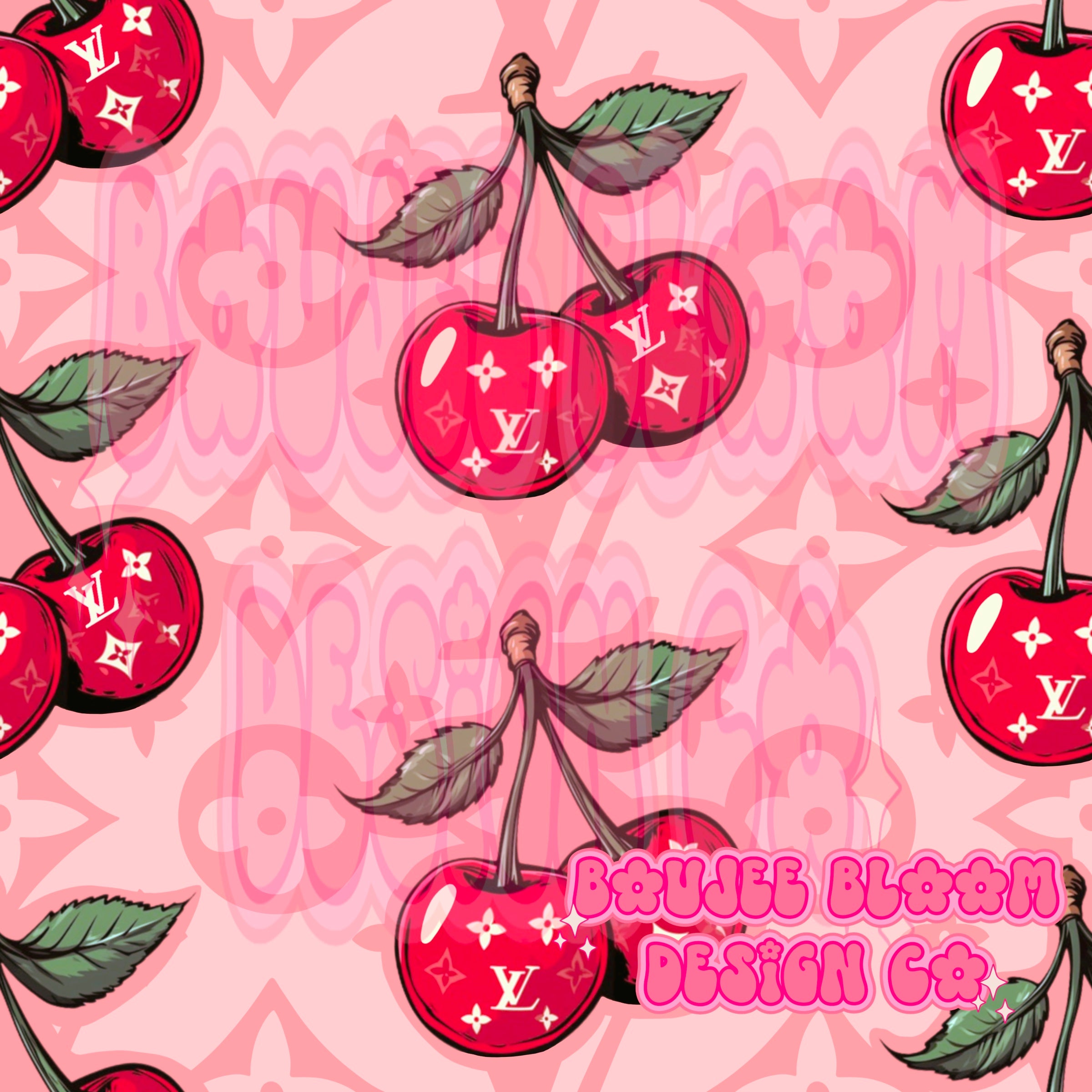 Boujee Cherries Pink Seamless – Boujee Bloom Design Co.