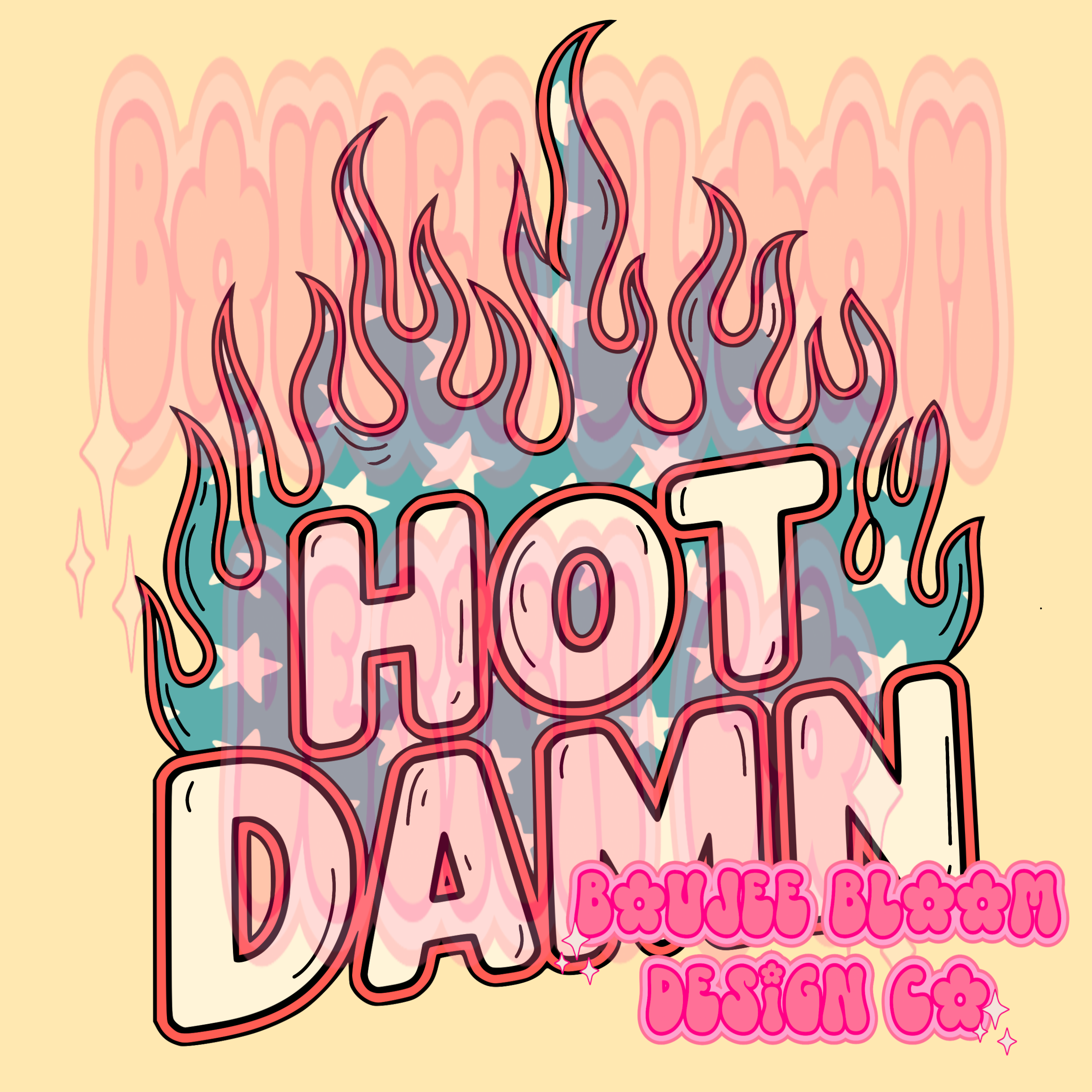 Patriotic HOT DAMN PNG – Boujee Bloom Design Co.