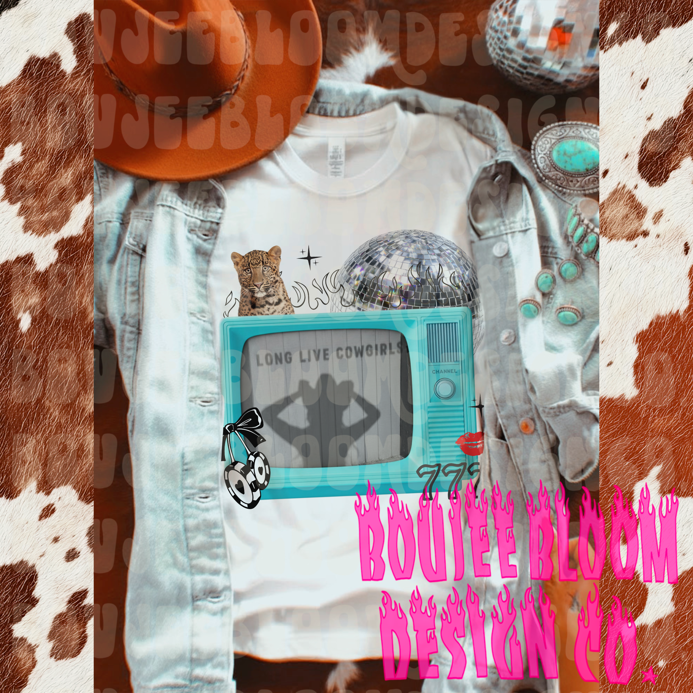 TURQUOISE RETRO TV PNG – Boujee Bloom Design Co.